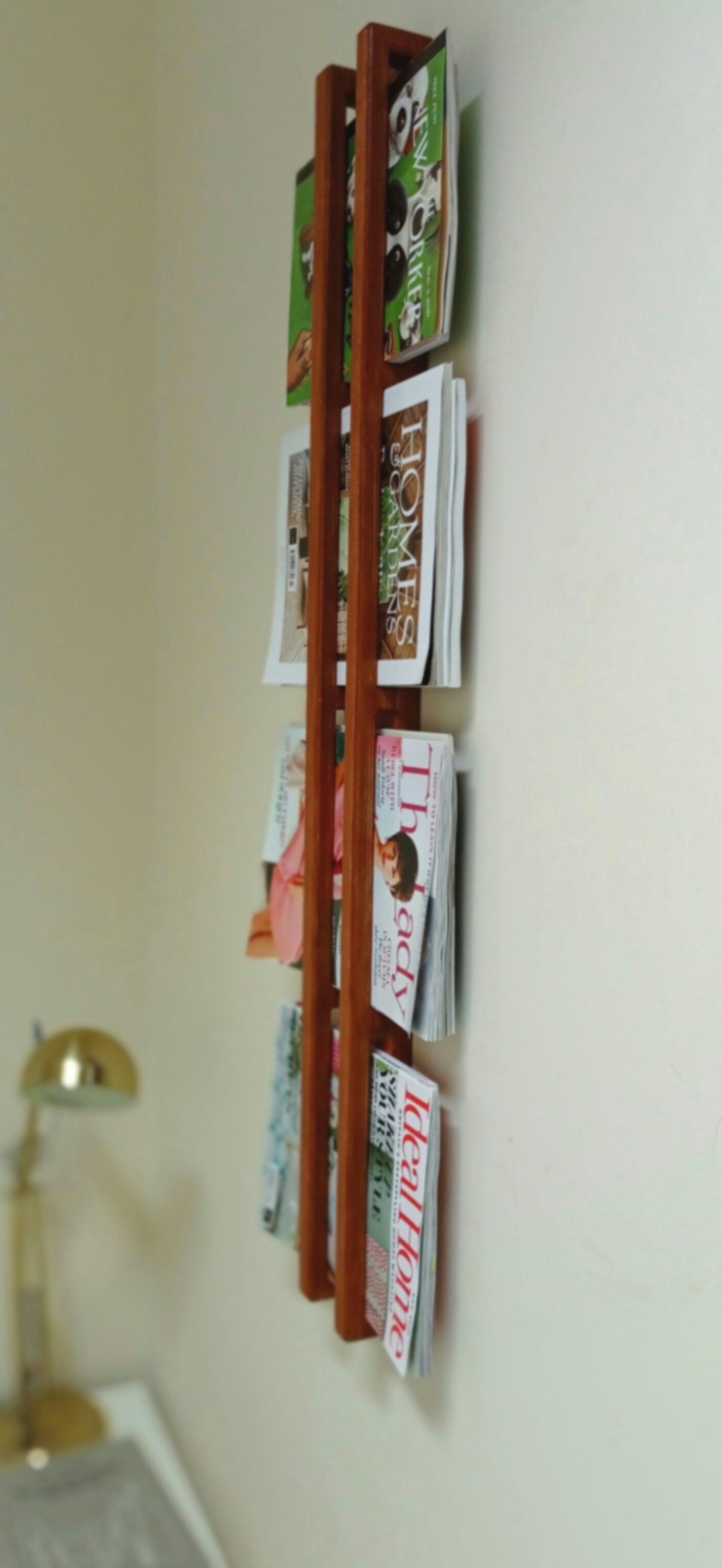 Wooden Wall Mounted Magazine Rack - Wall Magazine Display - Magazine ...