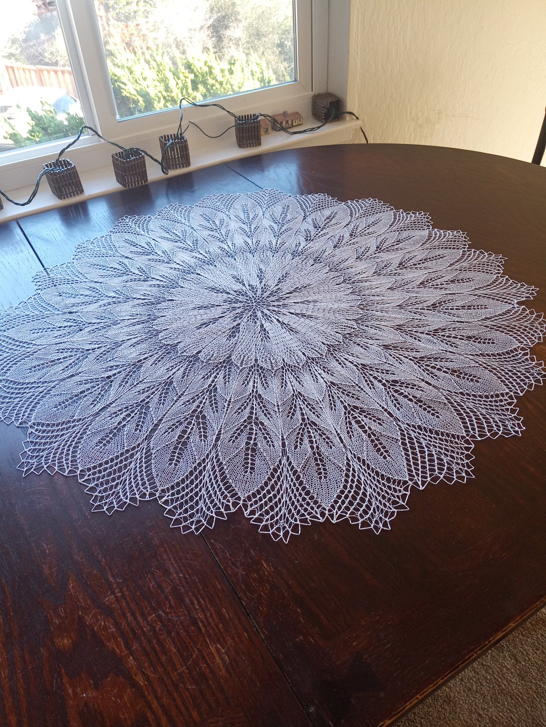 Round Tablecloth Doily White Cotton Lace Knitted 32 Inches (82 Cm) - Etsy