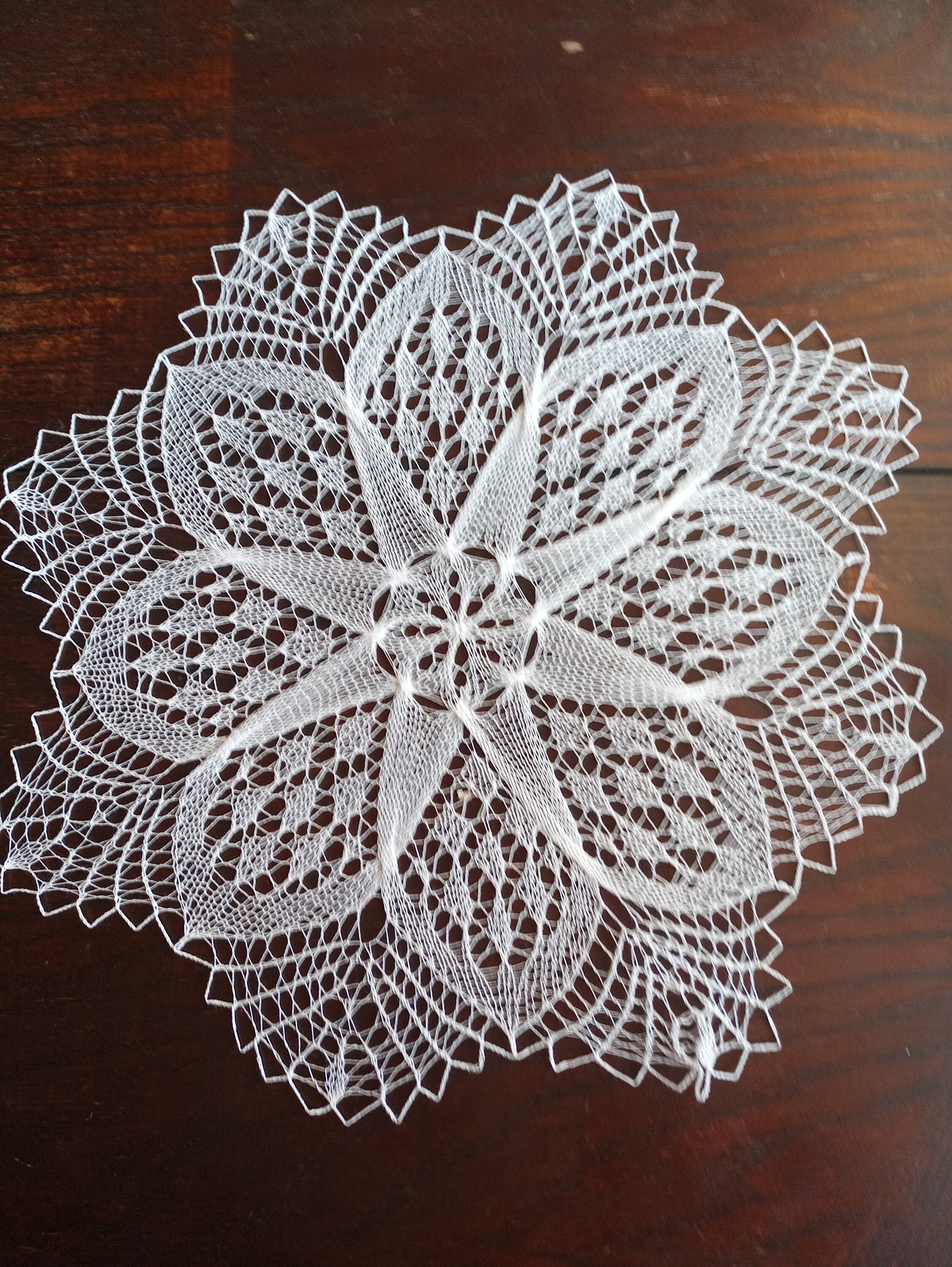 Round White Hand Knitted Lace Doily Cotton Boho Retro 14 Inches 35 Cm ...