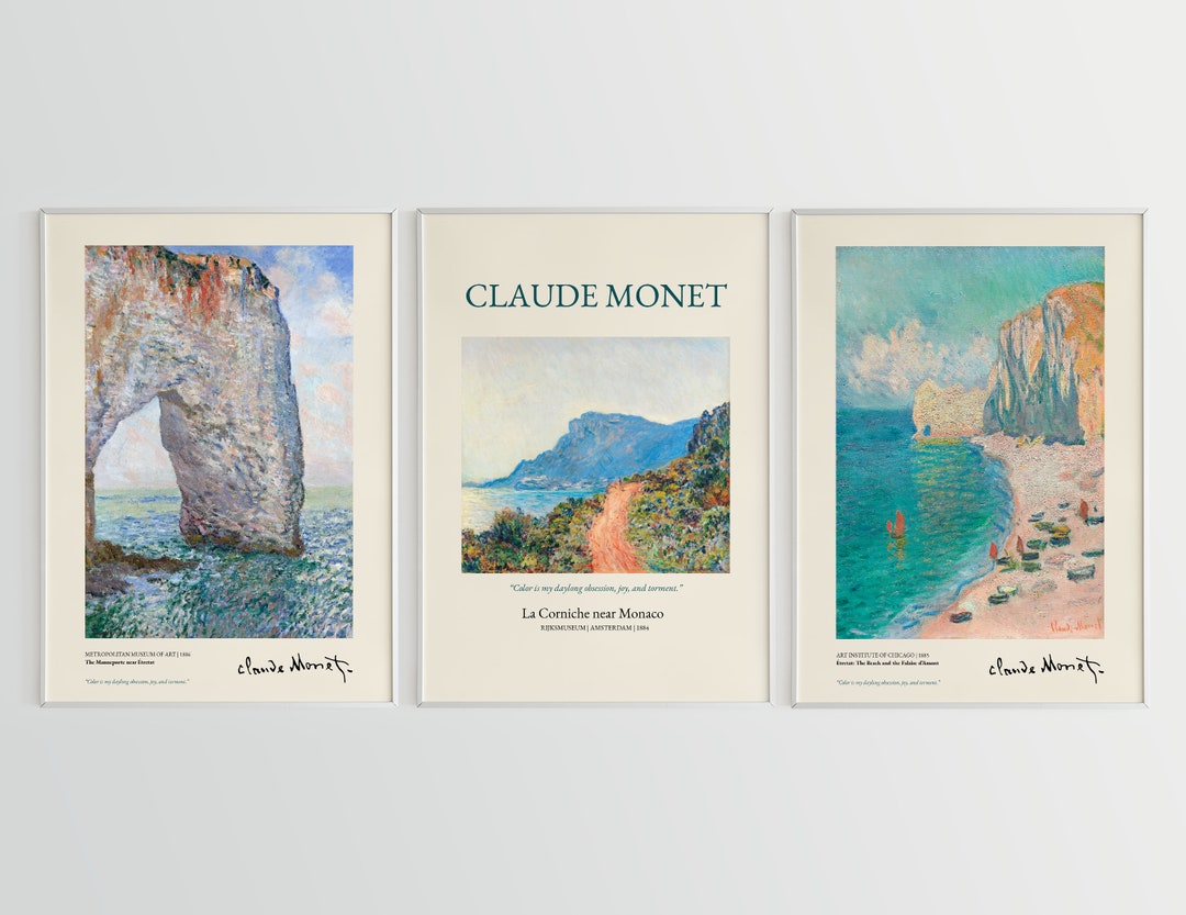 Claude Monet Print Set of 3 Art Print Bundle Monet - Etsy