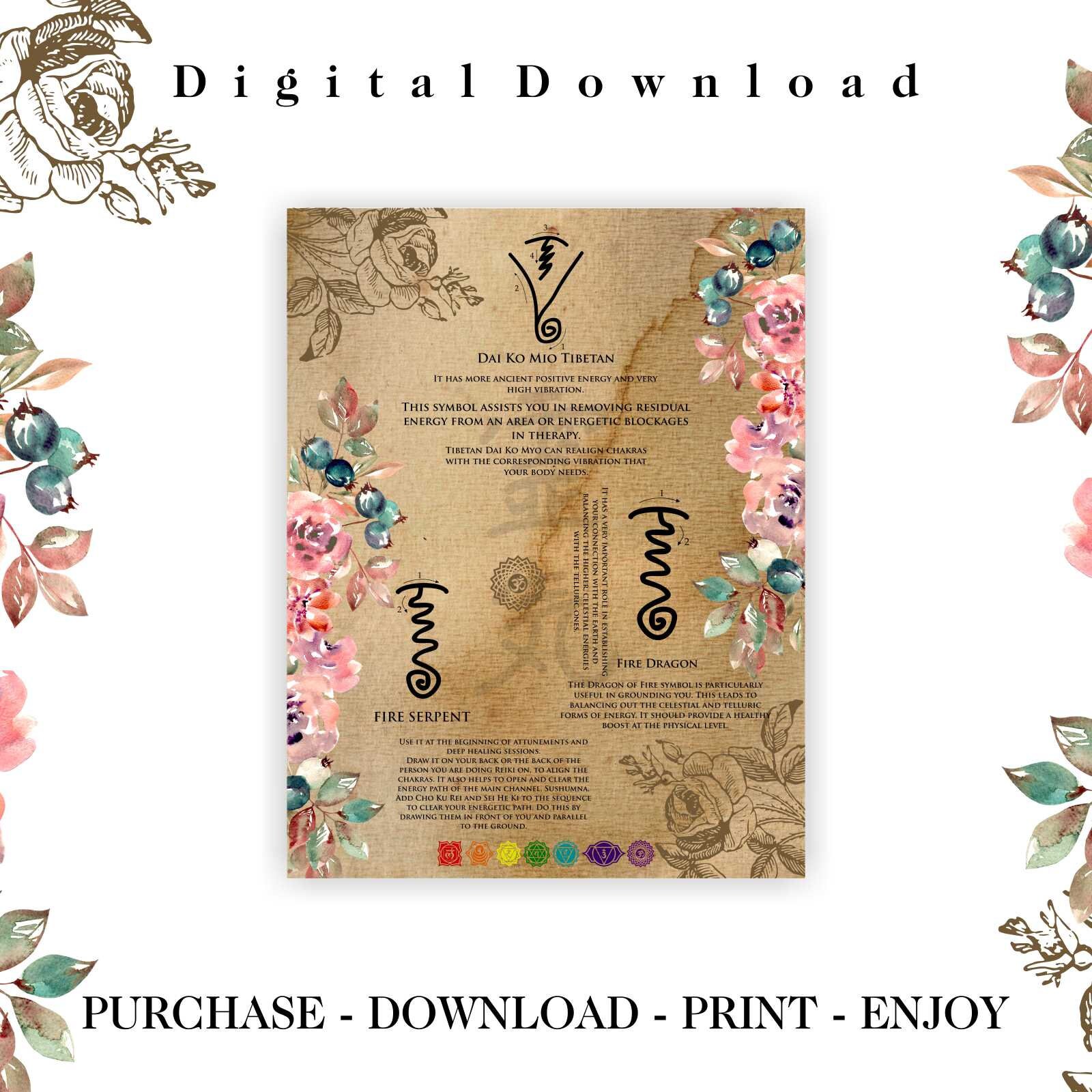 Book of Reiki 1, Symbols Healing Spiritual Protection Symbol Printable ...