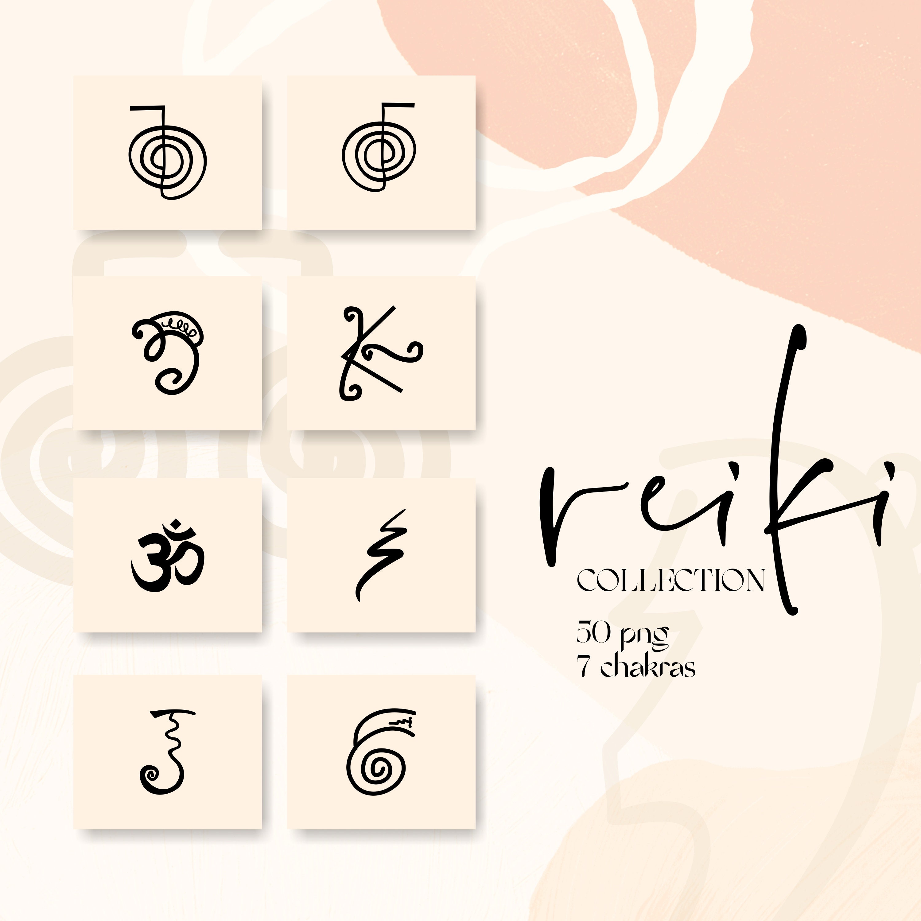 Complete Reiki Symbols Collection - 50 Symbols and 7 Chakras - Digital ...