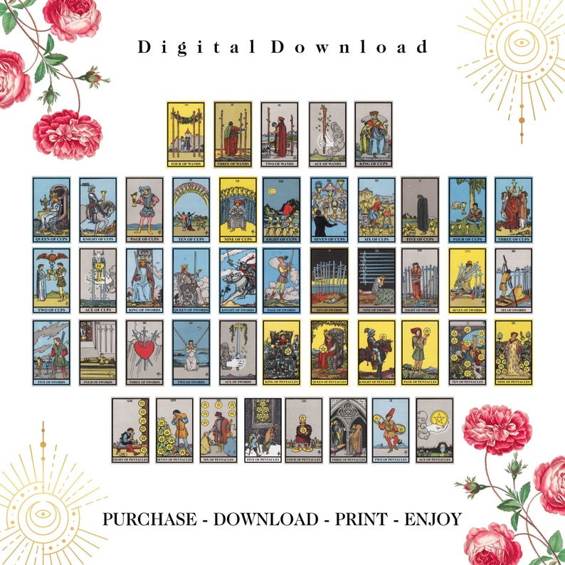 Tarot Cards Deck 78 Tarot and Oracle Cards Reading Set Arthur Edward ...