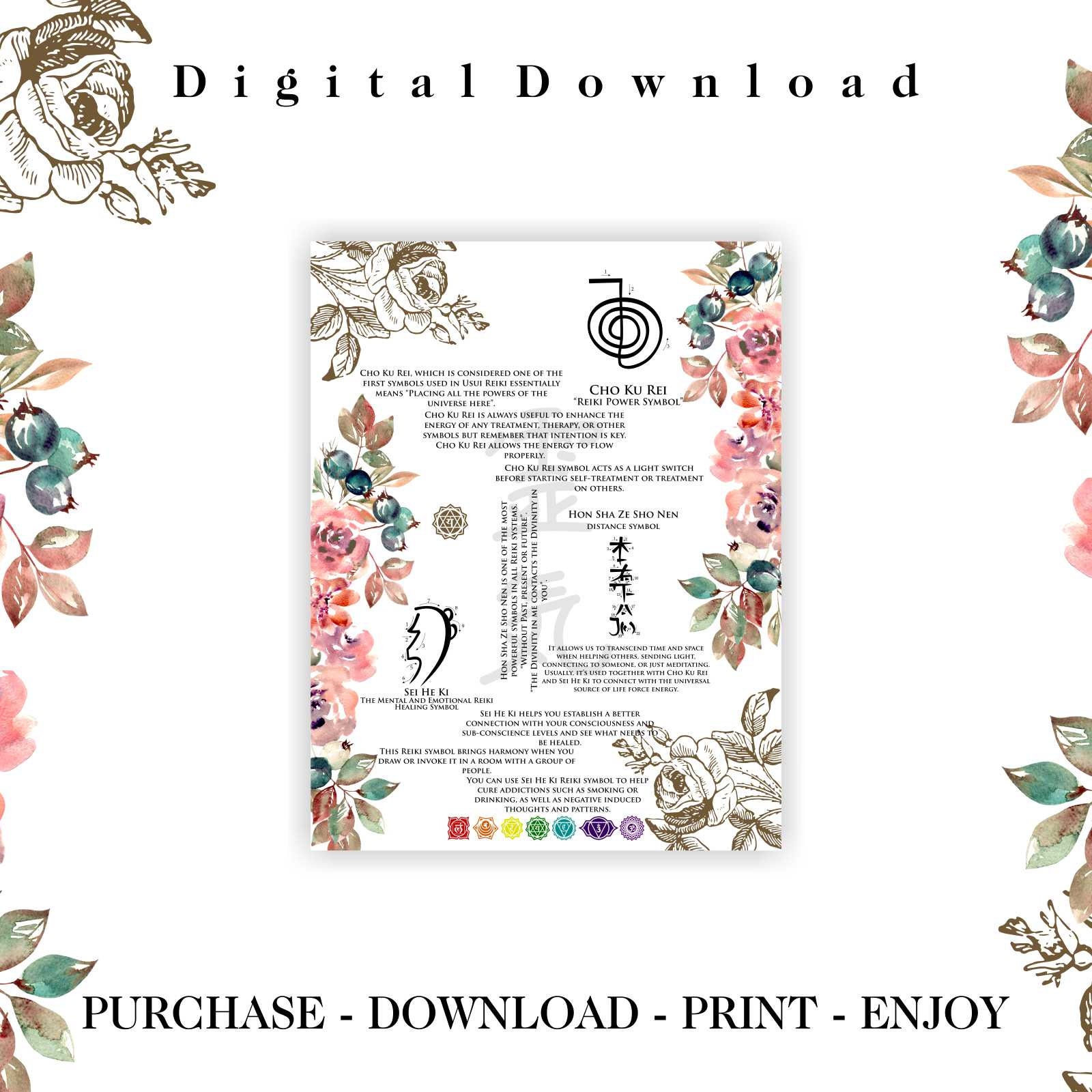 Book of Reiki 1, Symbols Healing Spiritual Protection Symbol Printable ...