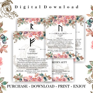 Runes Printable Pages of Symbols and Sign Ancient Spiritual Runic ...