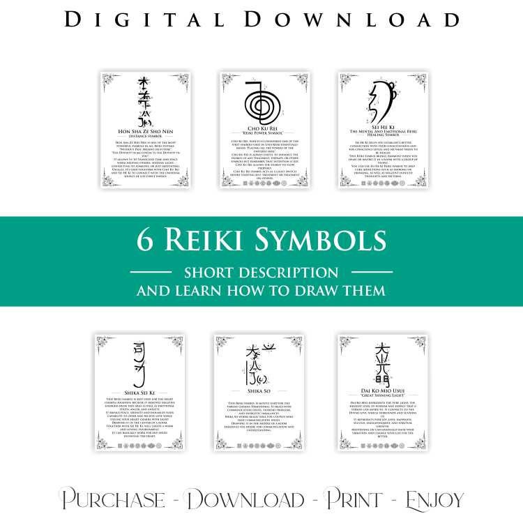 Six Reiki Symbols - Sei He Ki, Cho Ku Rei, Shika Sei Ki, Hon Sha Ze Sho ...
