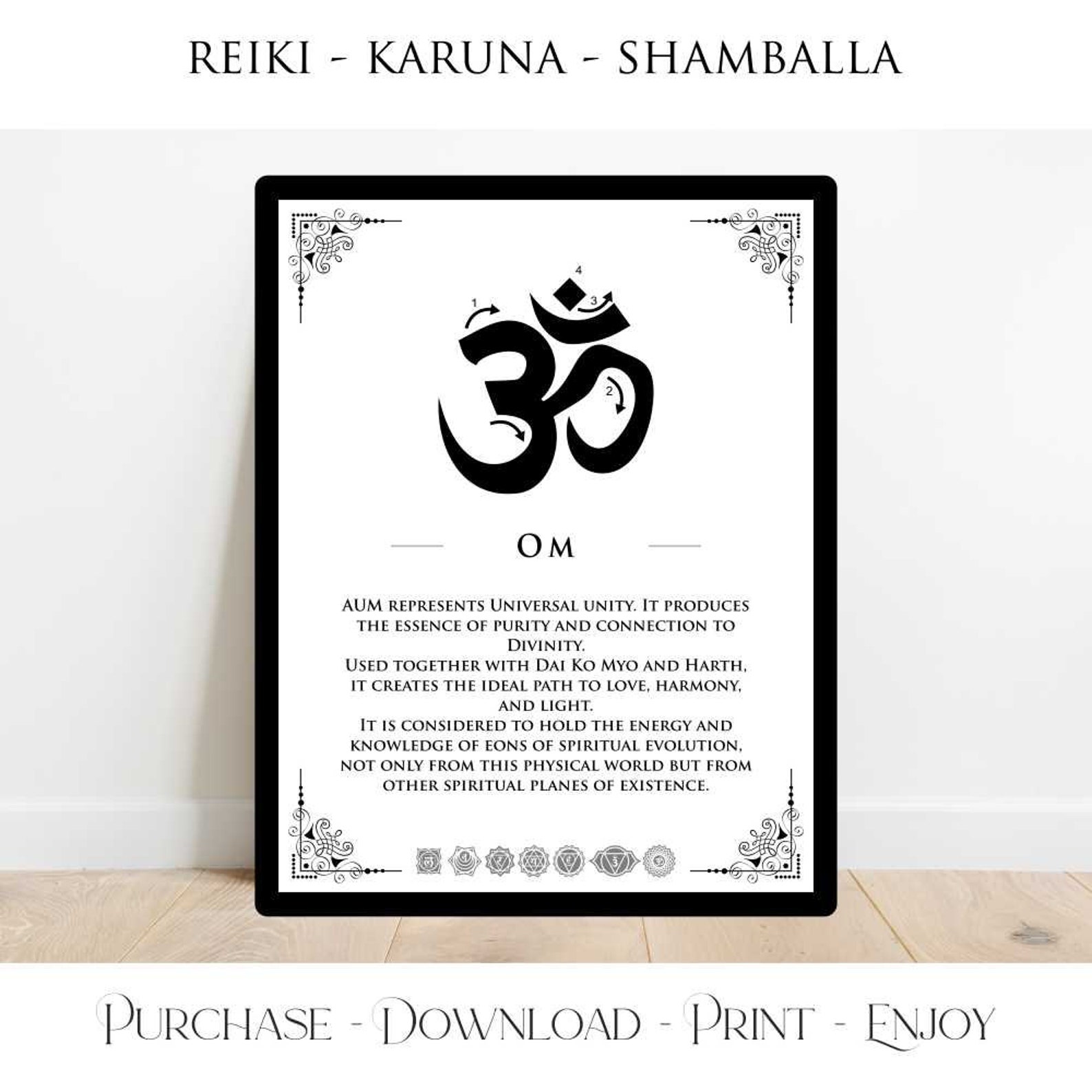 Om Symbol Reiki Symbol Karuna Shamballa - Etsy