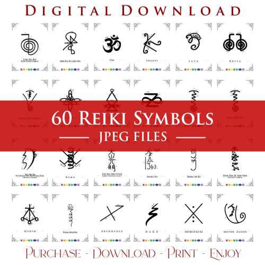 Reiki Symbols Pack - 60 Reiki Symbols - Chakras - Forms - Karuna ...