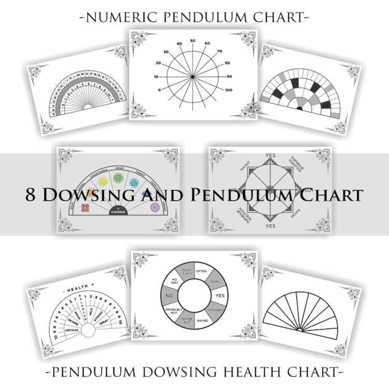 Dowsing Pdf Printable and Pendulum Chart - Digital Download - Etsy