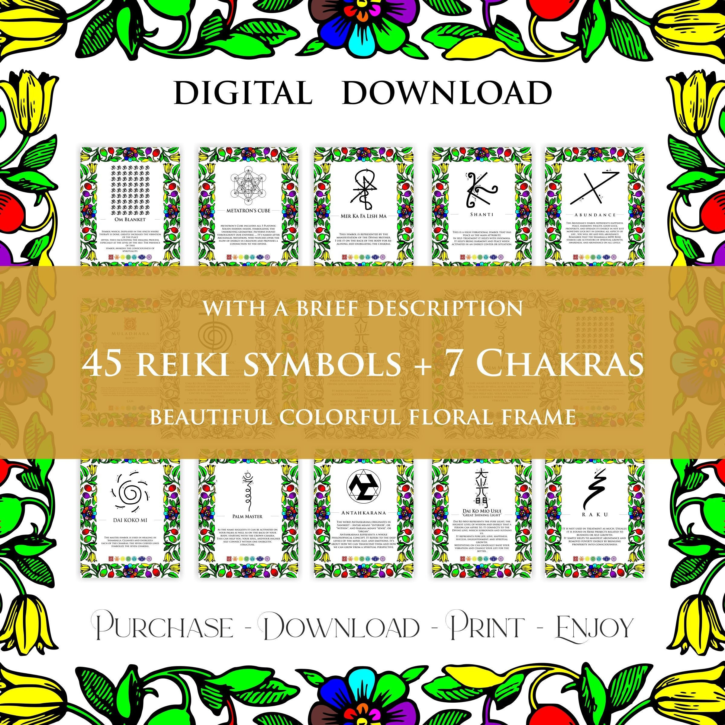 45 Reiki Symbols and 7 Chakras With a Brief Description Beautiful ...