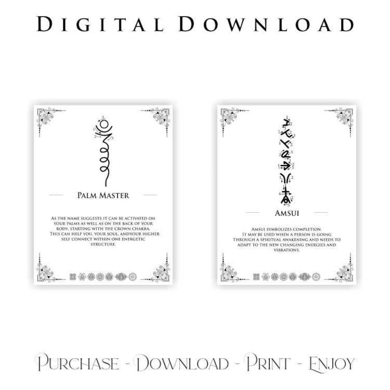 Reiki Symbols Digital Download Bundle - 30 Symbols, Chakras, Karuna ...