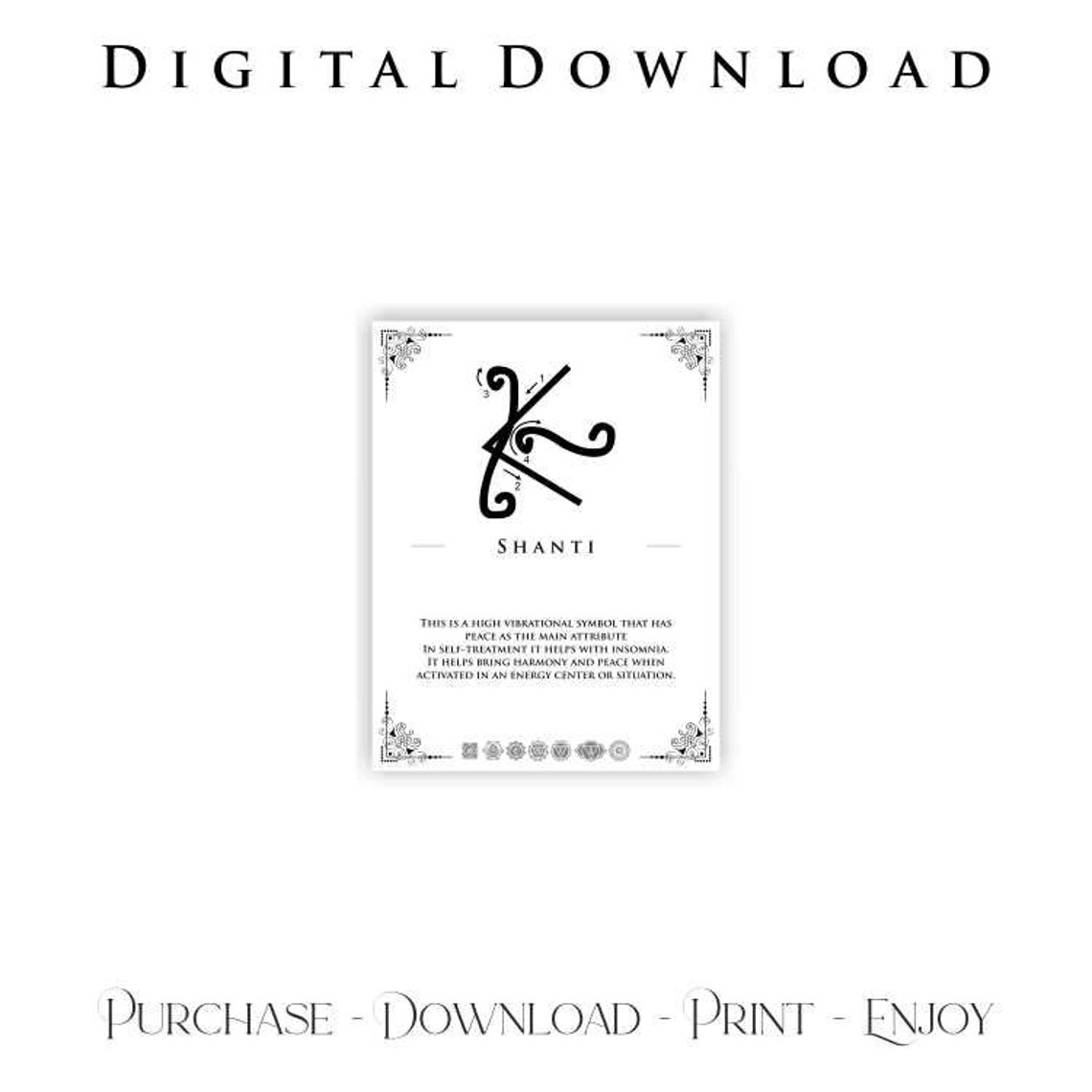 Shanti Symbol Png Pdf Svg Jpeg Reiki Symbol - Etsy