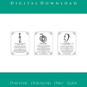 Six Reiki Symbols - Sei He Ki, Cho Ku Rei, Shika Sei Ki, Hon Sha Ze Sho ...