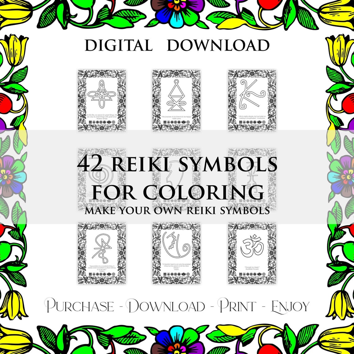 42 Reiki Symbols for Coloring Karuna Shamballa Create - Etsy