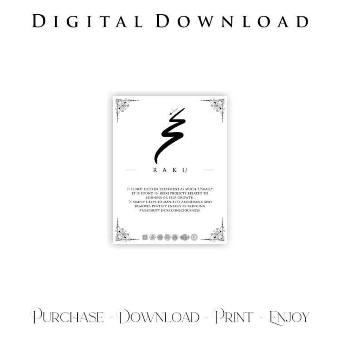 Raku Symbol Reiki Symbol Png Pdf Reiki Healing - Etsy