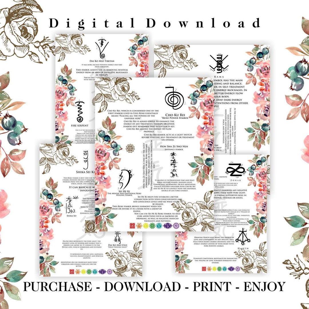 Book of Reiki 1, Symbols Healing Spiritual Protection Symbol Printable ...