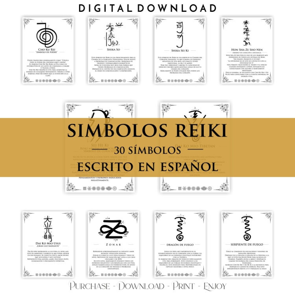 Reiki Pack Símbolos Reiki 30 Símbolos Karuna Shamballa, Chakra Guide ...