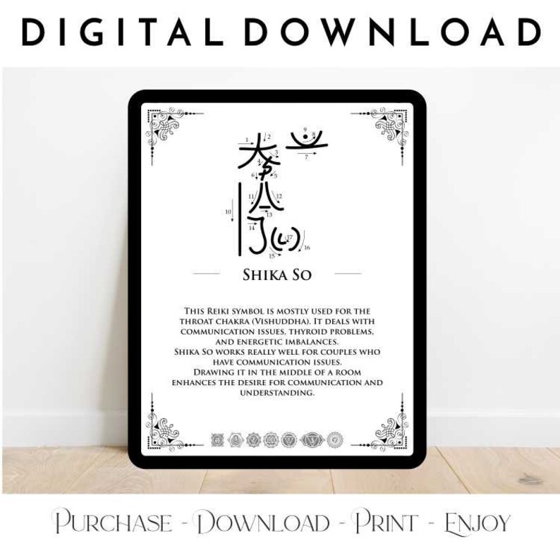 Reiki Meanings - 10 Reiki Symbols - Symbols Pack and Printable Chakra ...