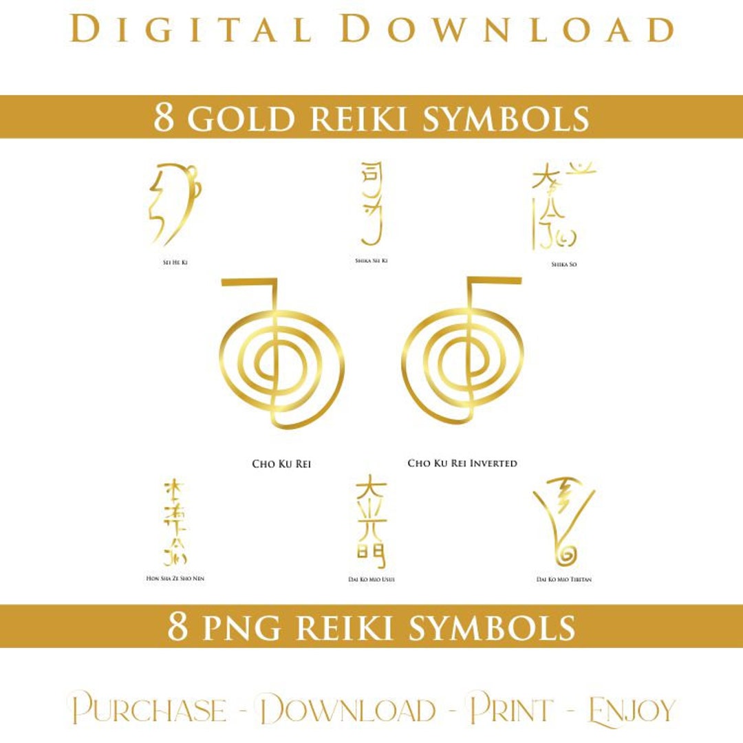 Reiki Symbols, Reiki Protection, Gold Reiki Symbols - Etsy