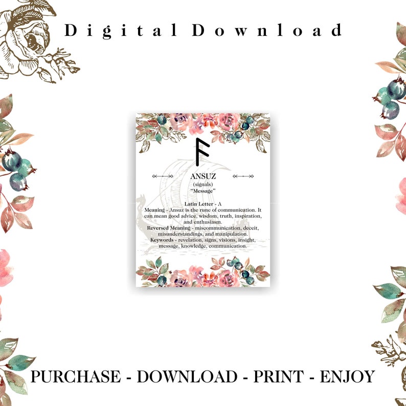 Runes Printable Pages of Symbols and Sign Ancient Spiritual Runic ...