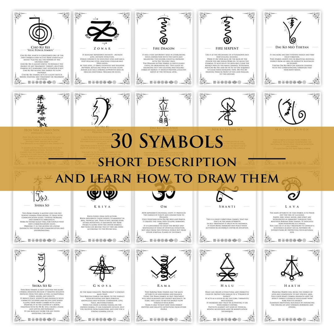 Reiki Symbols Digital Download Bundle - 30 Symbols, Chakras, Karuna ...