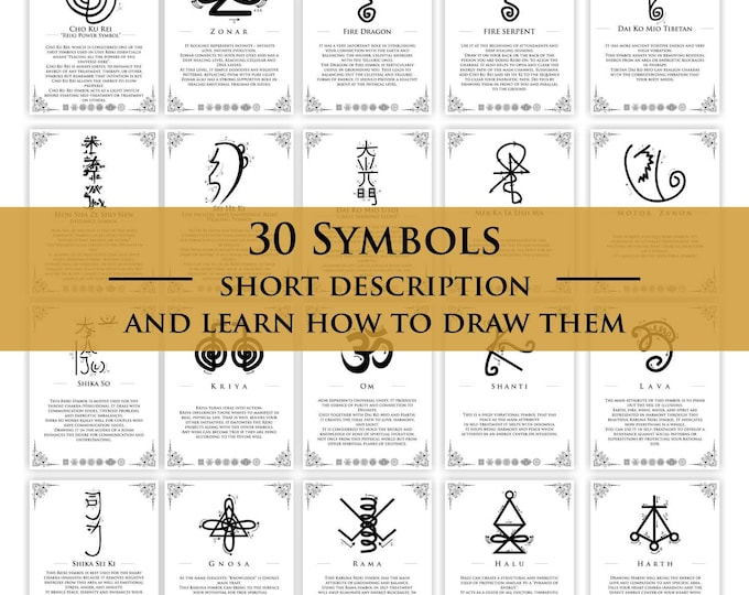 Six Reiki Symbols - Sei He Ki, Cho Ku Rei, Shika Sei Ki, Hon Sha Ze Sho ...
