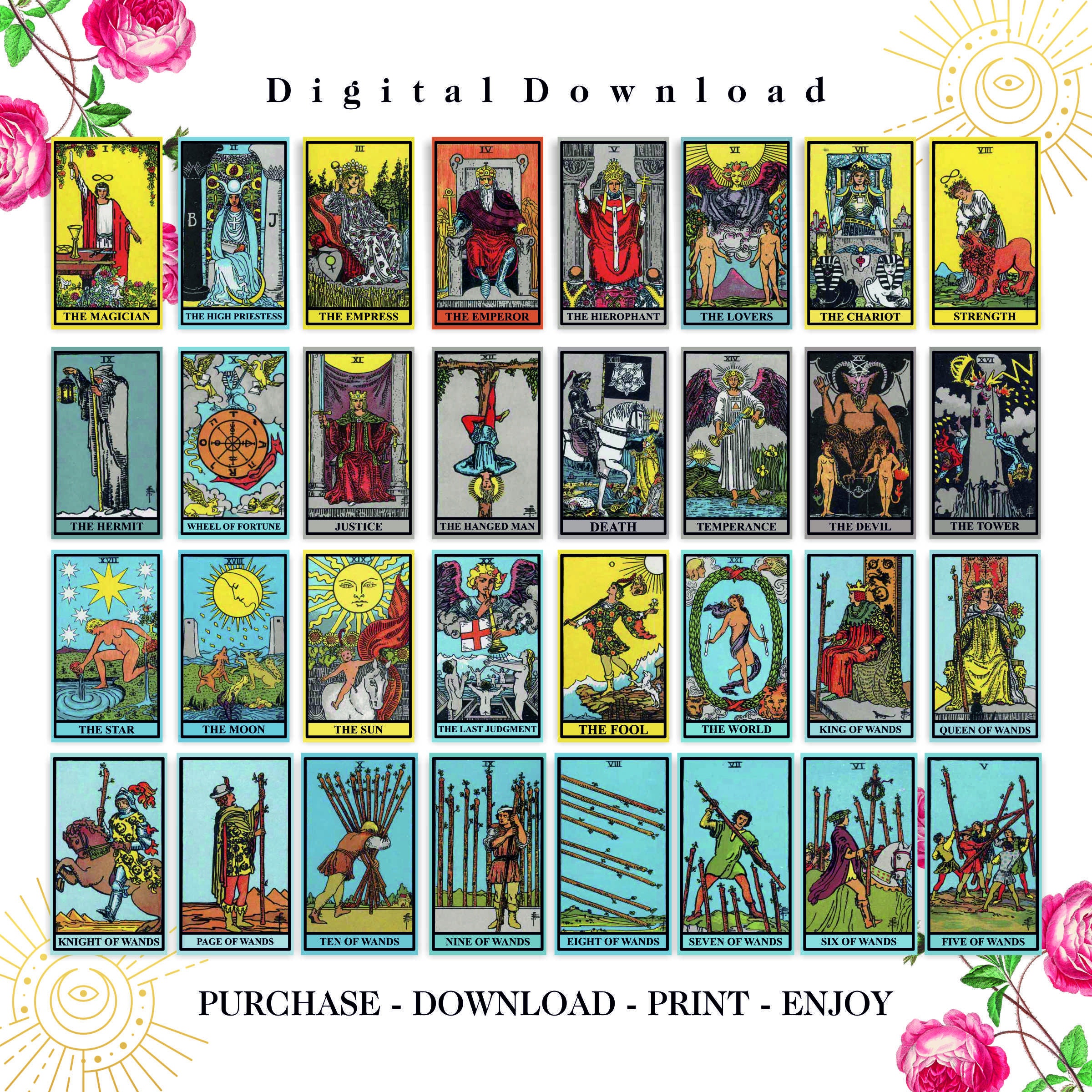 Tarot Cards Deck 78 Tarot and Oracle Cards Reading Set Arthur Edward ...