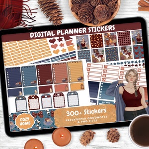 Cozy Home Digital Planner Stickers for Goodnotes Fall - Etsy