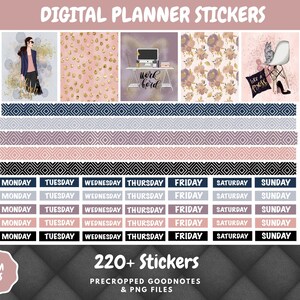 Boss Mom Weekly Planner Bundle Pre-cropped Goodnotes & PNG Files ...