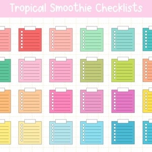 Functional Digital Sticker Checklists, Planner Stickers, Summer Palette ...