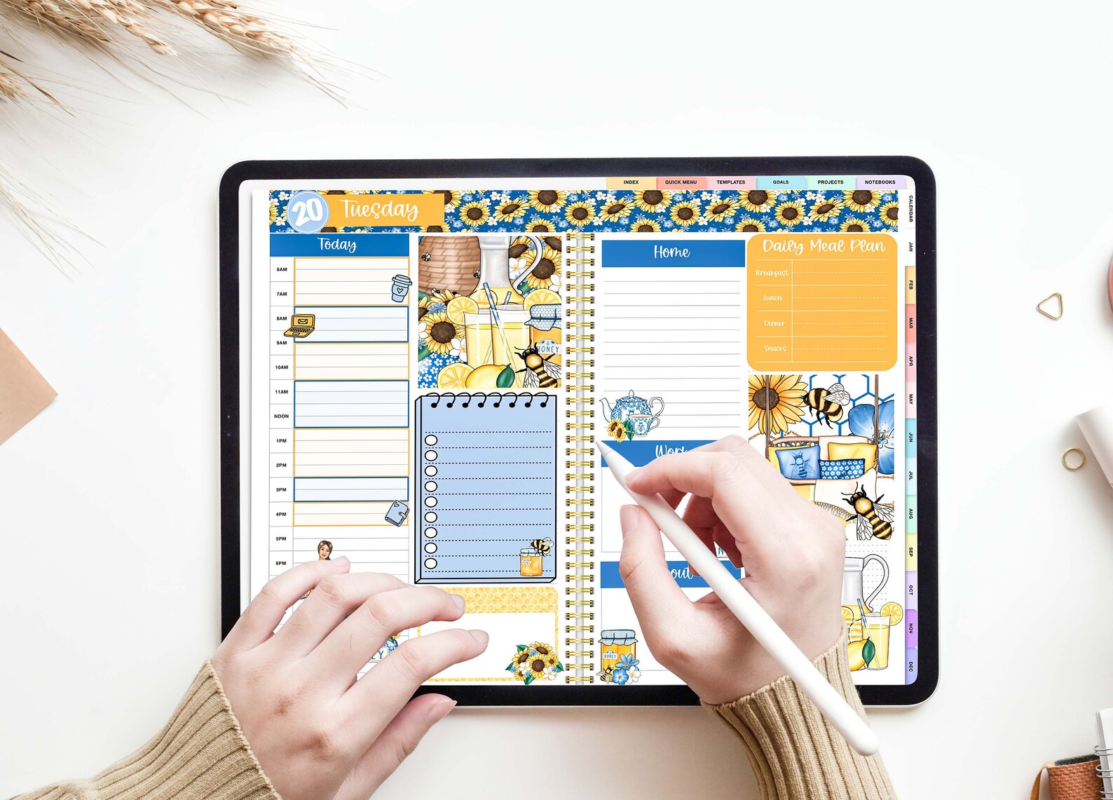 July Sunflower Stickers for DIGITAL PLANNER PNG Goodnotes - Etsy