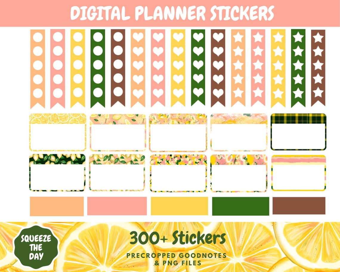 Weekly Stickers for DIGITAL PLANNER PNG Goodnotes July Summer - Etsy