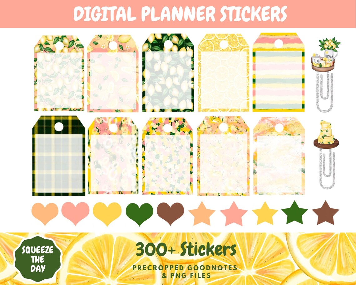 Weekly Stickers for DIGITAL PLANNER PNG Goodnotes July Summer - Etsy