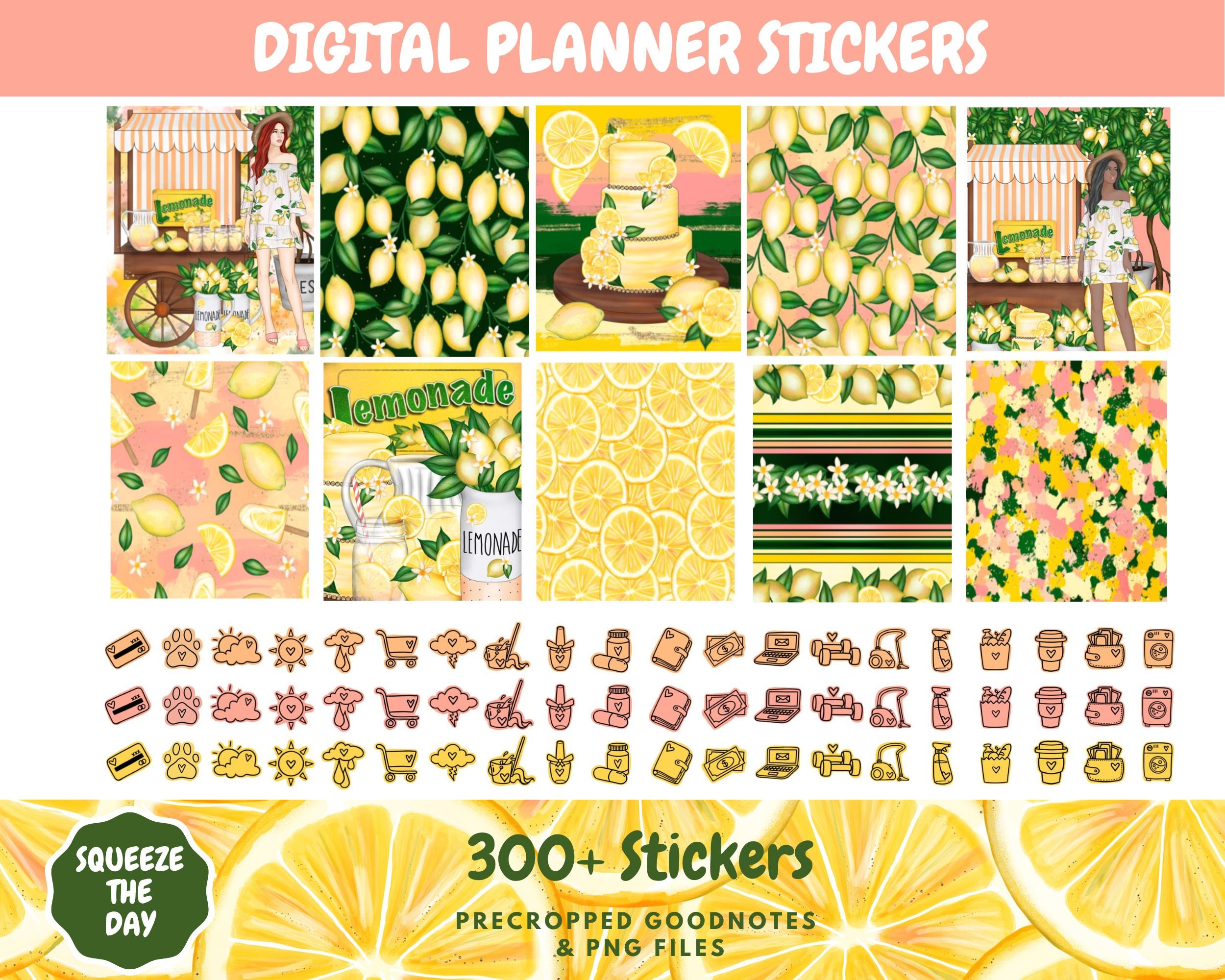 Weekly Stickers for DIGITAL PLANNER PNG Goodnotes July Summer - Etsy