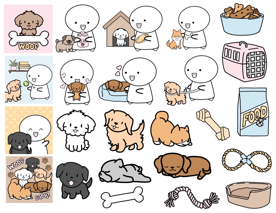 Dog Doodles | Emoticon Icon Digital Planner Stickers | Goodnotes ...