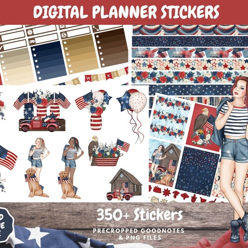 July Sunflower Stickers for DIGITAL PLANNER PNG Goodnotes - Etsy