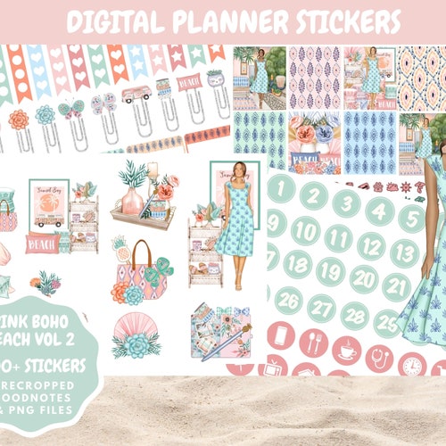 Summer Printable Stickers Beach Digital Stickers Goodnotes - Etsy
