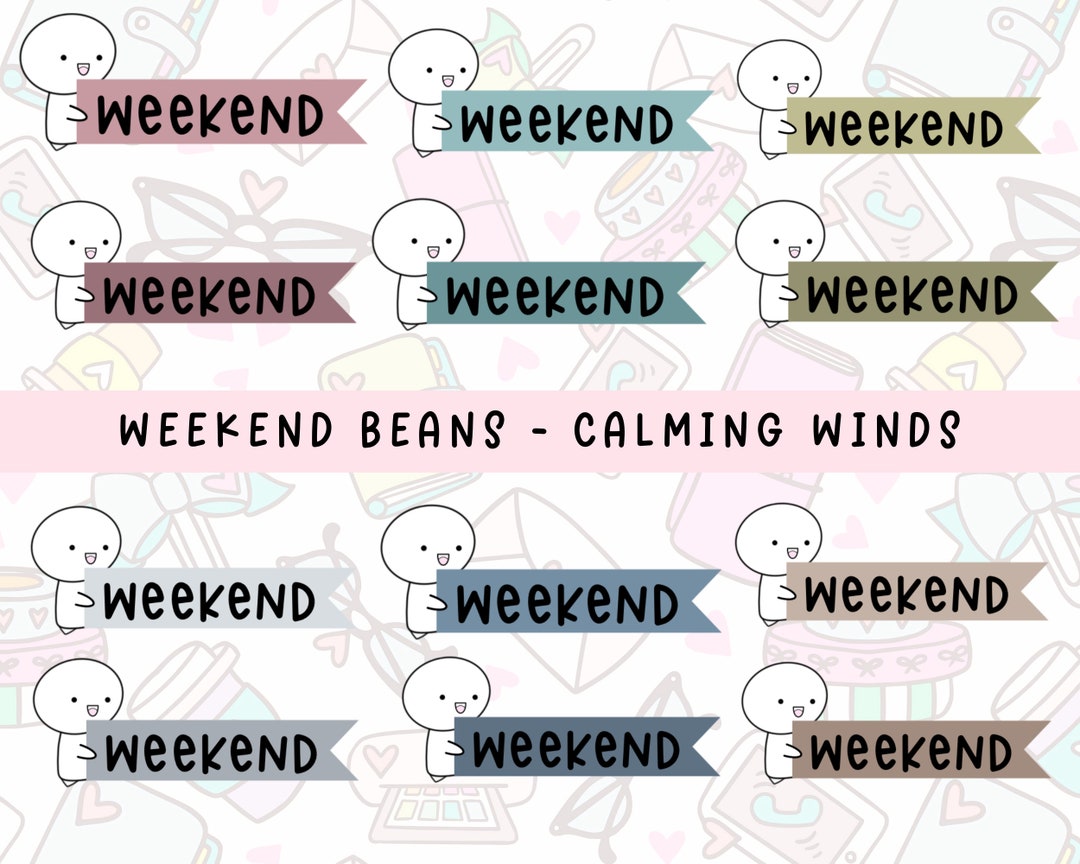 Weekend Banner Header Emoticon Stickers Goodnotes Digital Planner ...
