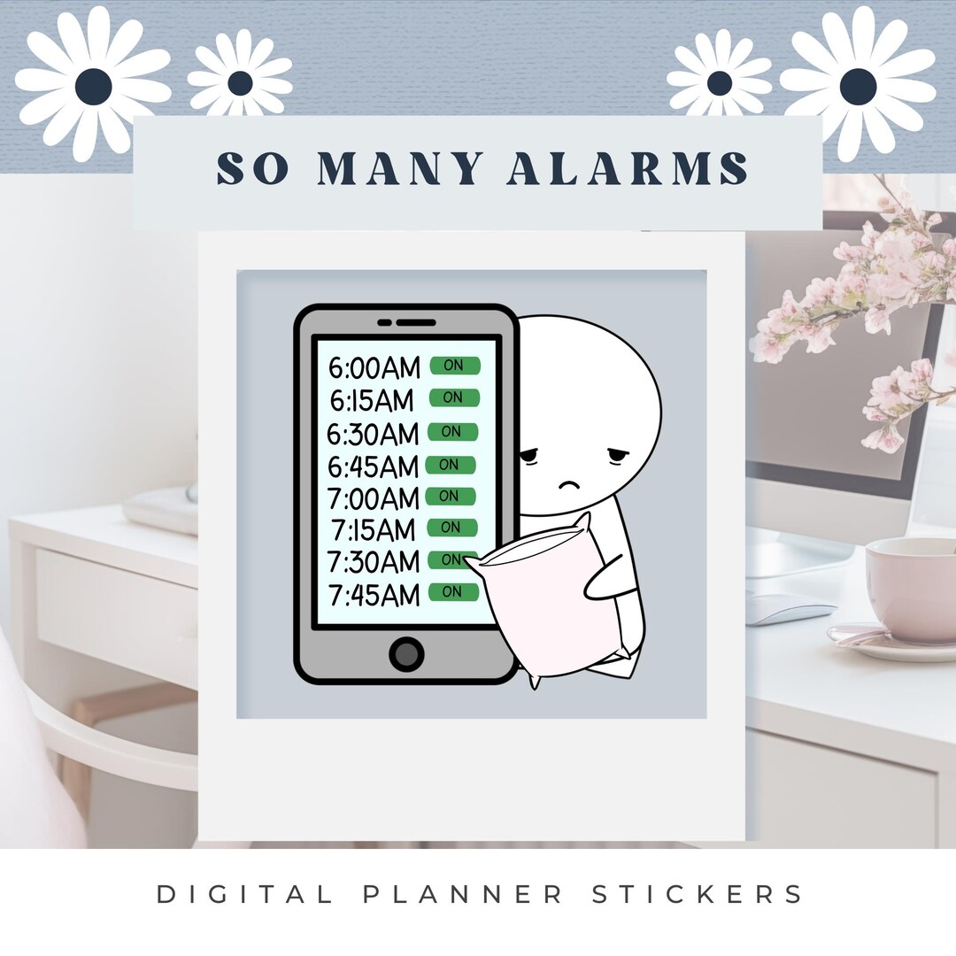 Tired Mood Emoticon Digital Planner Stickers, Cute Character Printable ...