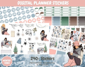 Winter Days Mini Digital Sticker Set - Etsy