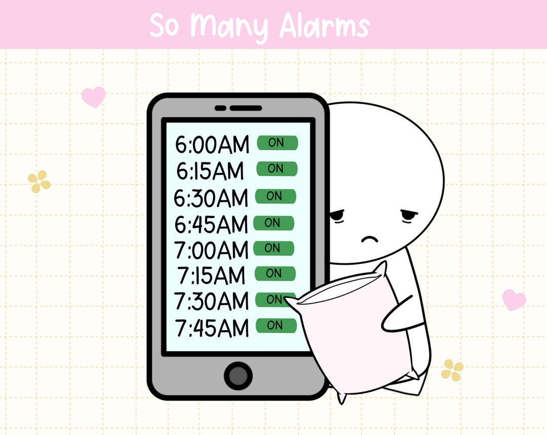 Tired Mood Emoticon Digital Planner Stickers, Cute Character Printable ...