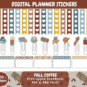 September Coffee Digital Planner Stickers for Goodnotes Cozy - Etsy