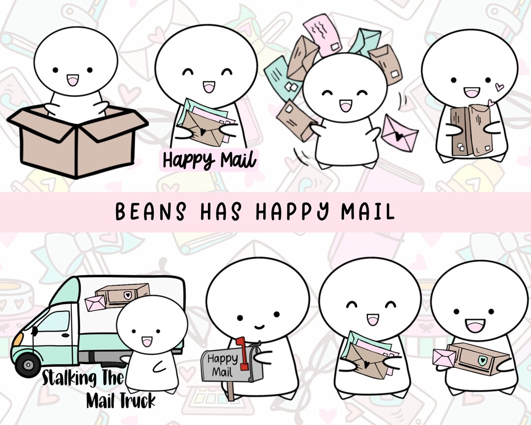 Happy Mail Emoticon Icon Stickers Goodnotes Digital Planner Sticker ...