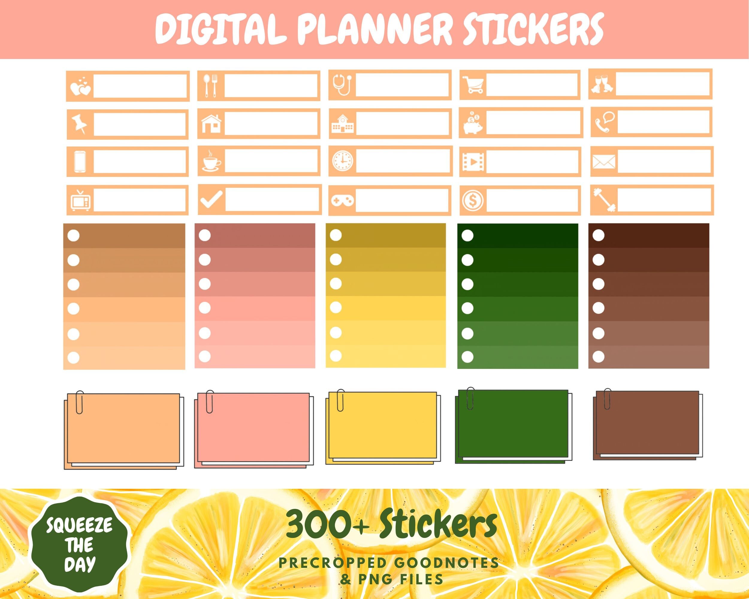 Weekly Stickers for DIGITAL PLANNER PNG Goodnotes July Summer - Etsy
