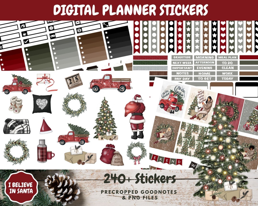 Christmas Stickers, Planner Stickers, Digital Goodnotes Stickers ...