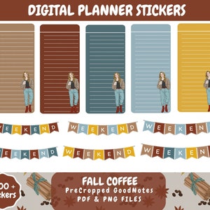 September Coffee Digital Planner Stickers for Goodnotes Cozy - Etsy