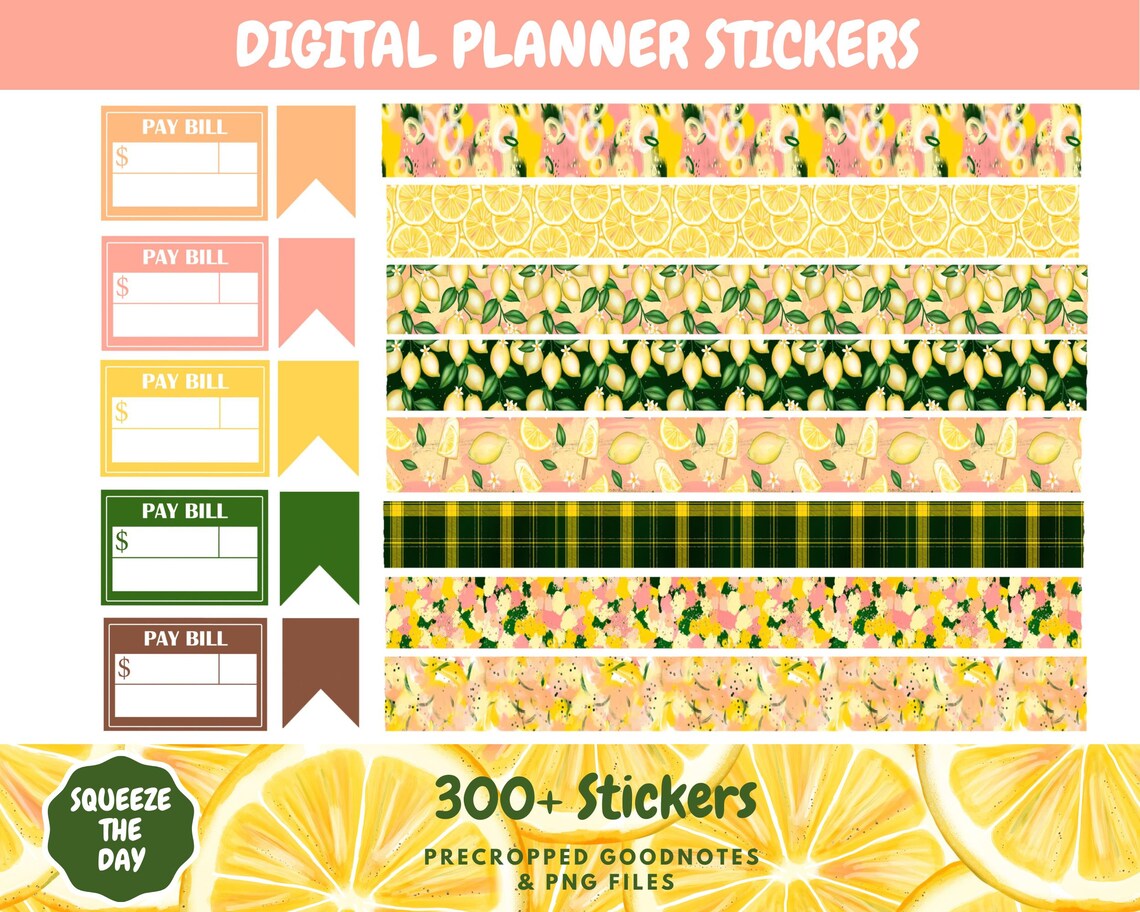 Weekly Stickers for DIGITAL PLANNER PNG Goodnotes July Summer - Etsy