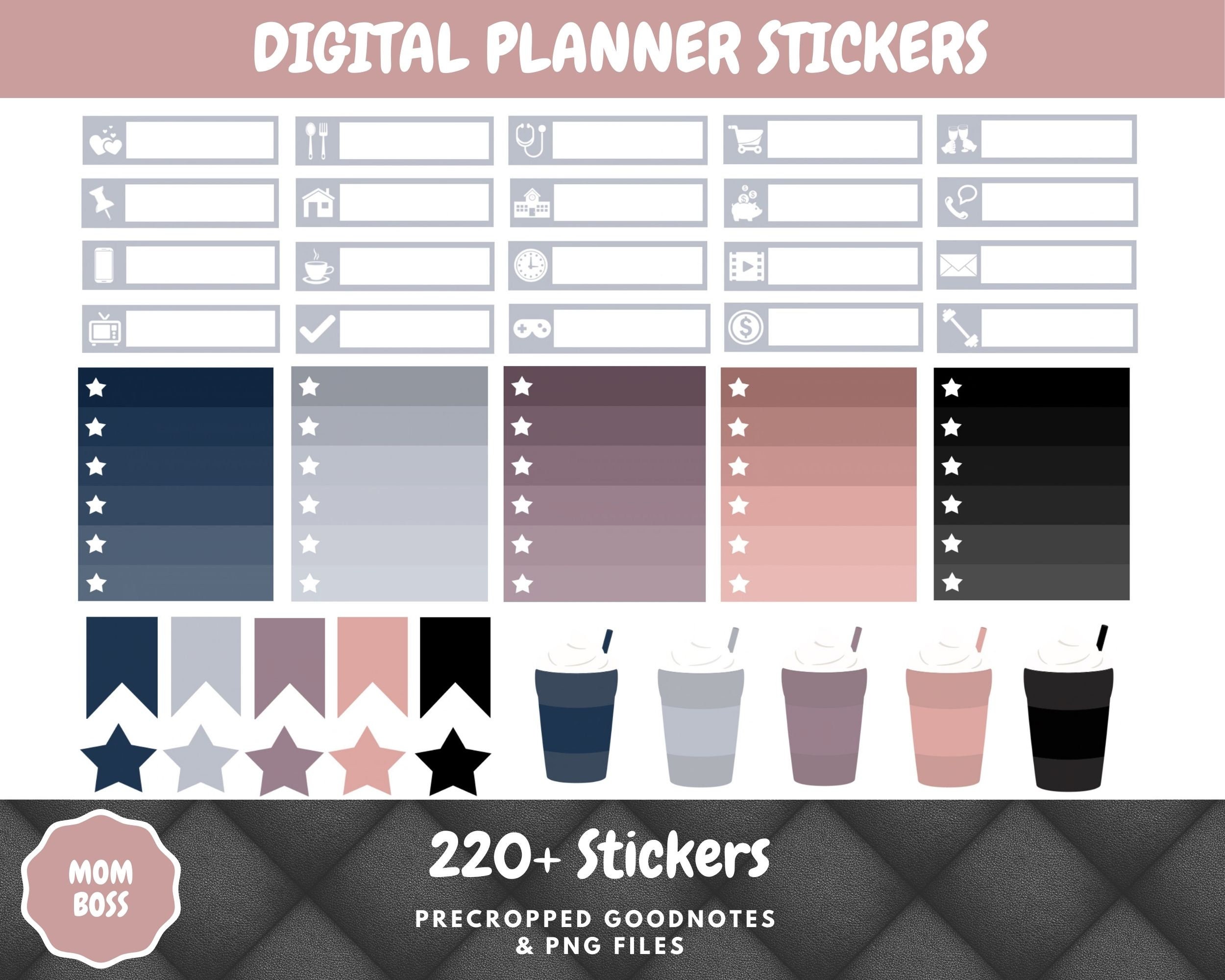 Boss Mom Weekly Planner Bundle Pre-cropped Goodnotes & PNG | Etsy