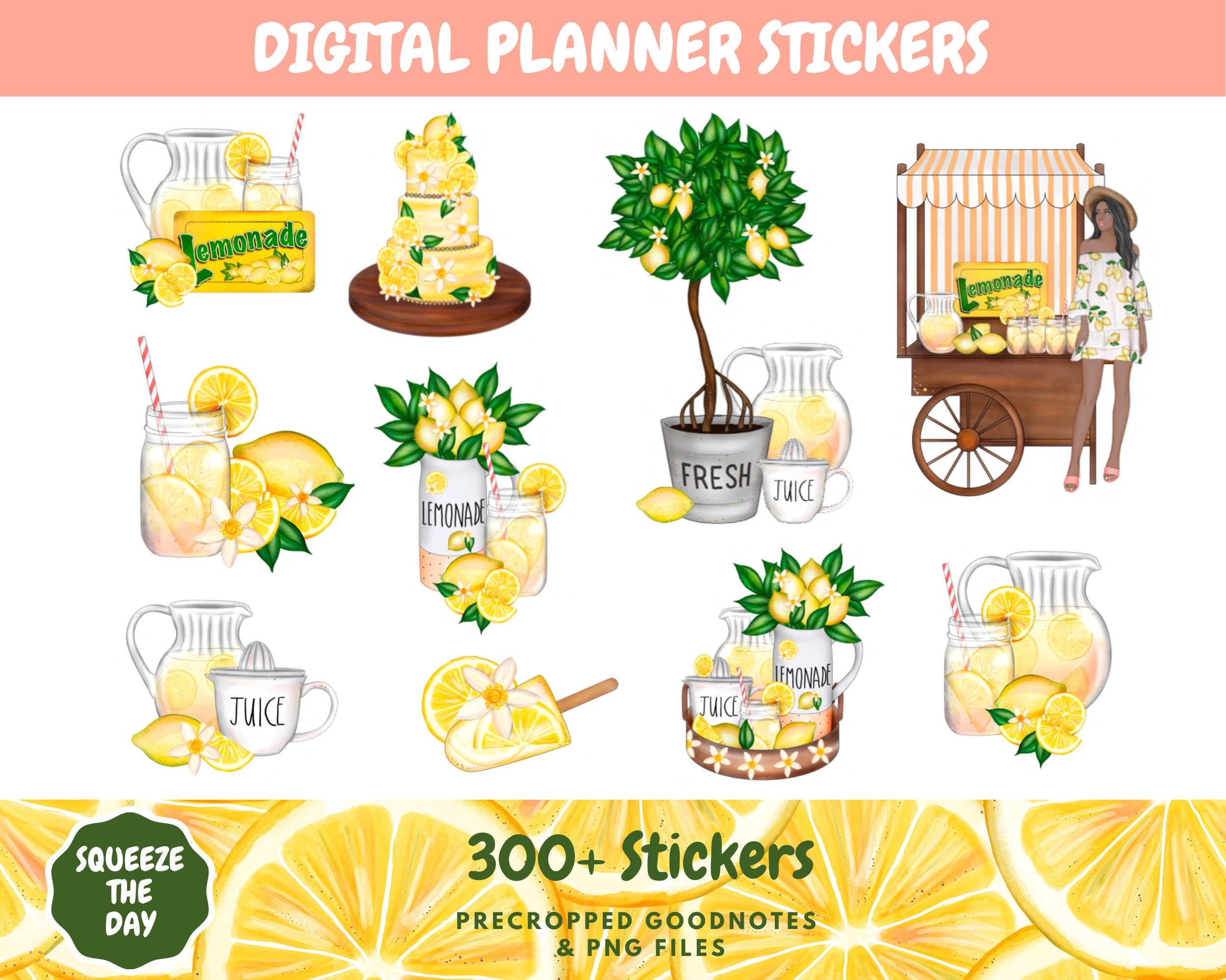 Weekly Stickers for DIGITAL PLANNER PNG Goodnotes July Summer - Etsy
