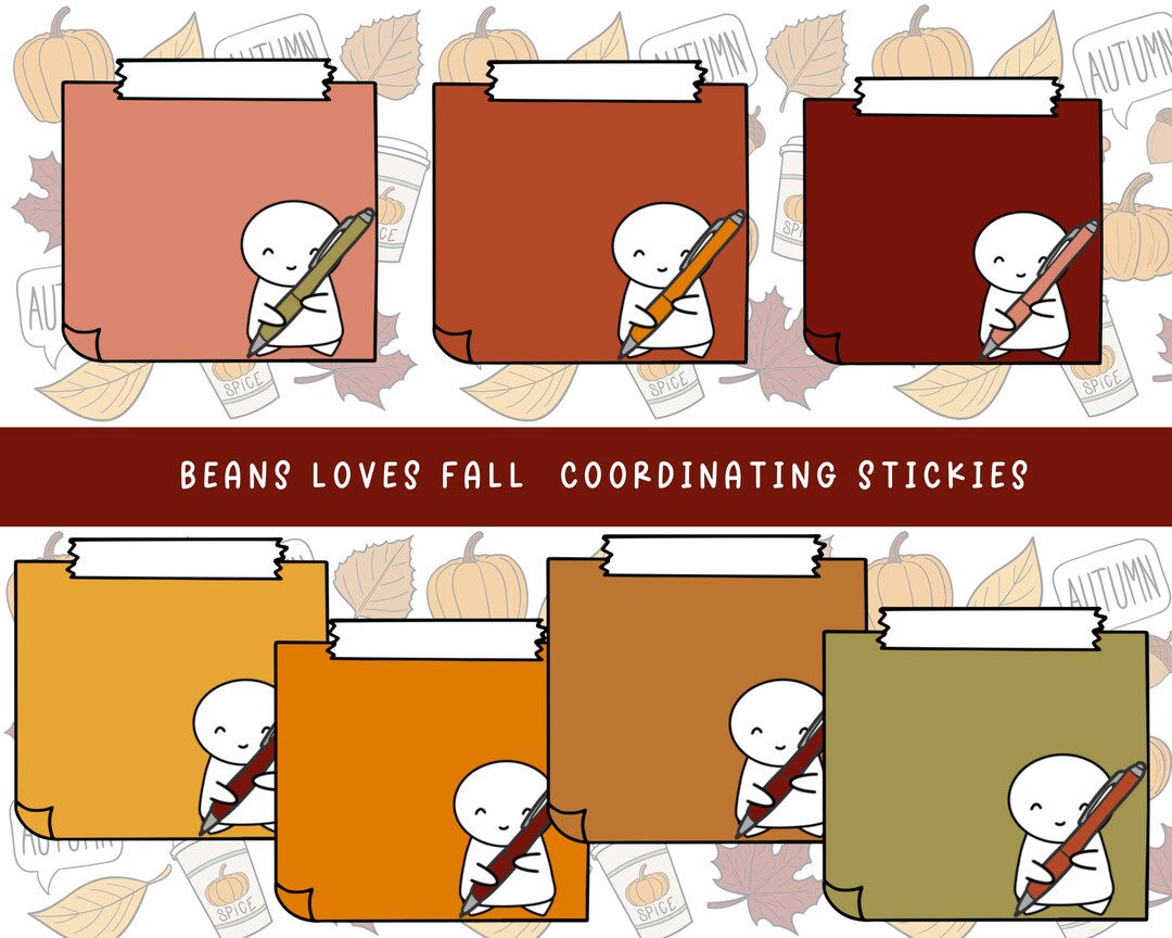 Fall Emoticon Digital Note Stickies Goodnotes Digital Planner Sticker ...